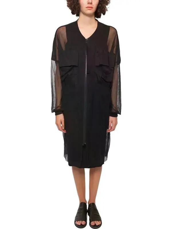 STUDIO B3 Mesh Panelled Coat - Black