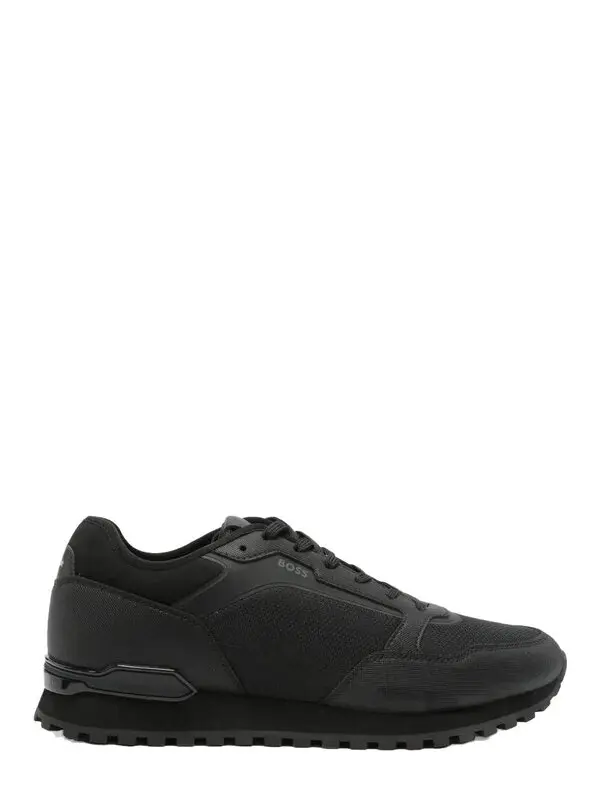 BOSS Panelled Lace-up Sneakers - Black