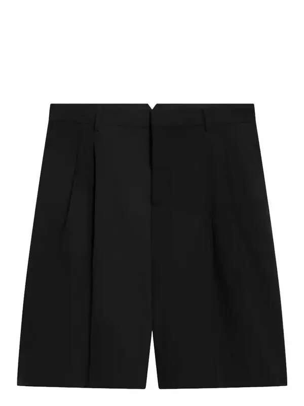 Ami Pleated Bermuda Shorts - Black