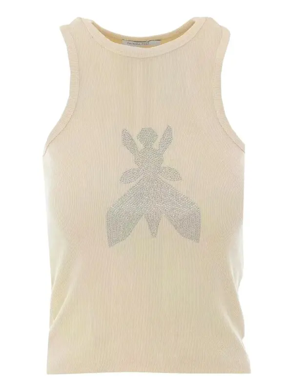 Patrizia Pepe Logo-embellished Tank Top - Neutrals