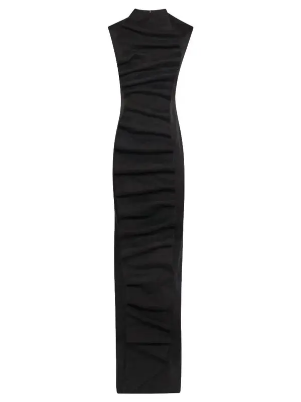 A.W.A.K.E. Mode Draped-details Maxi Dress - Black