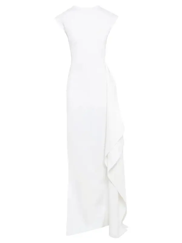 A.W.A.K.E. Mode Draped Detail Maxi Dress - White