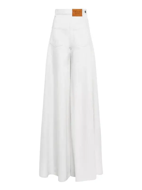 A.W.A.K.E. Mode Logo-patch Wide-leg Jeans - White