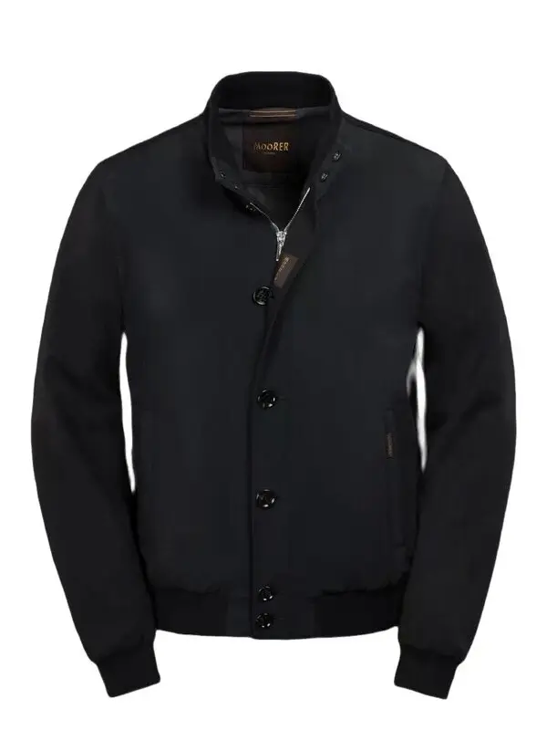 MOORER Fidani-jkr Buttoned Bomber Jacket - Black