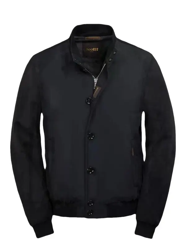 MOORER Fidani-jkr Buttoned Bomber Jacket - Black
