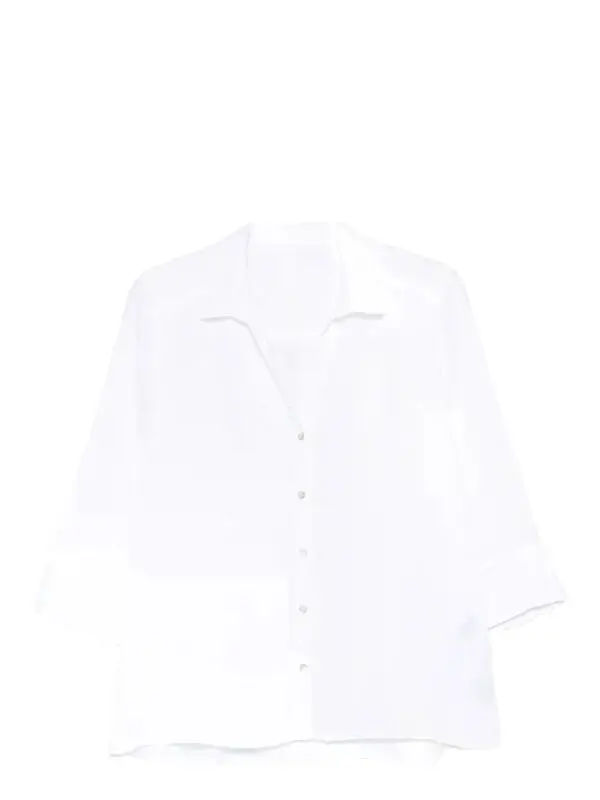 120% Lino Buttoned Linen Shirt - White