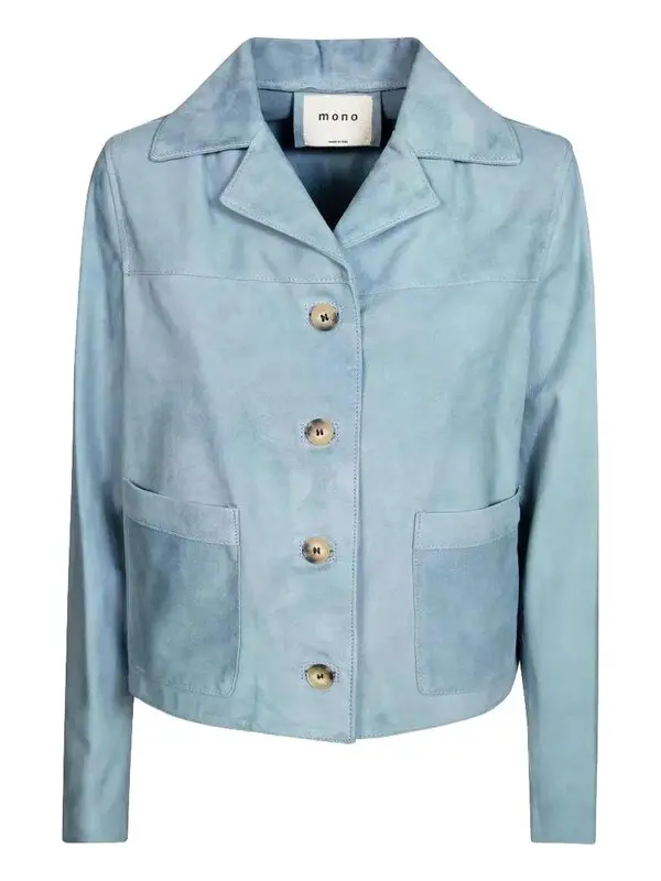 MONO Buttoned Suede Jacket - Blue