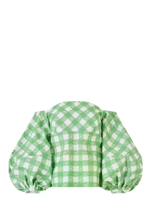 Rosie Assoulin Balloon Sleeve Blouse - Green