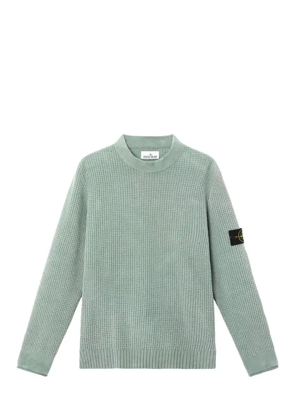 Stone Island Waffle-knit Cotton Sweater - Green