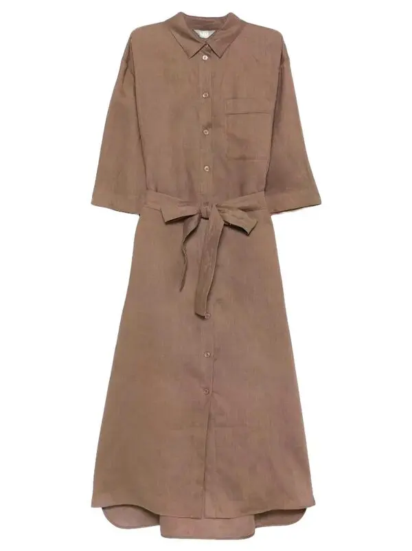 Max Mara Belted Midi Dress - Brown