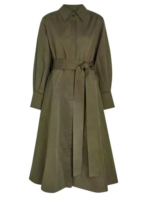 JOSEPH Ziane Belted Shirt Dress - Green