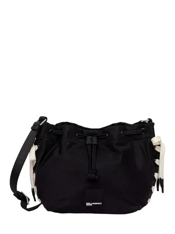 Karl Lagerfeld Logo-patch Shoulder Bag - Black
