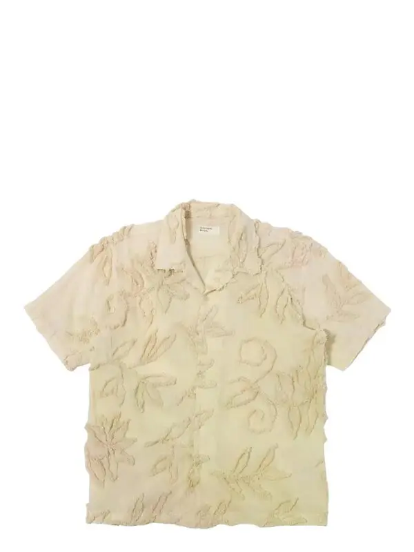 Universal Works Floral-embroidered Short-sleeve Shirt - Neutrals