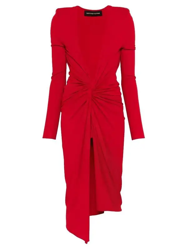 Alexandre Vauthier V-neck Knotted Midi Dress - Red