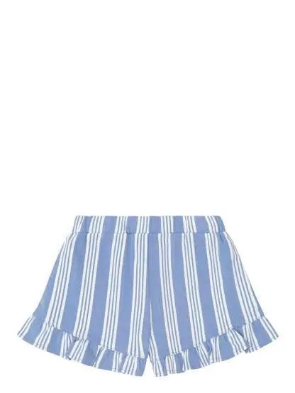 HUXBABY Striped Cotton Skort - Bijou Blue/almond Milk