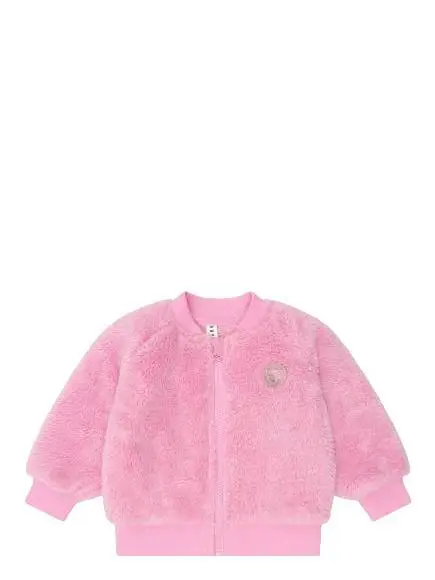 HUXBABY Varsity Fur Jacket - Strawberry