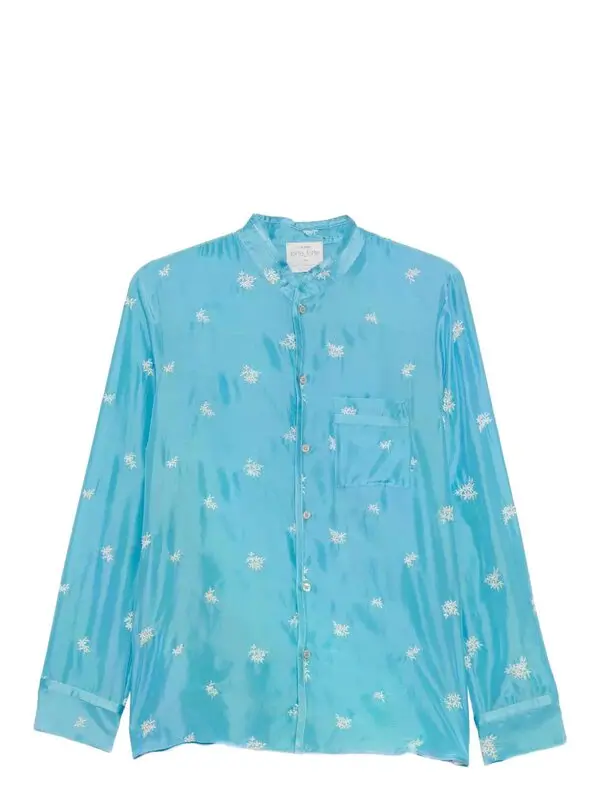 FORTE_FORTE Floral Chest-pocket Shirt - Blue