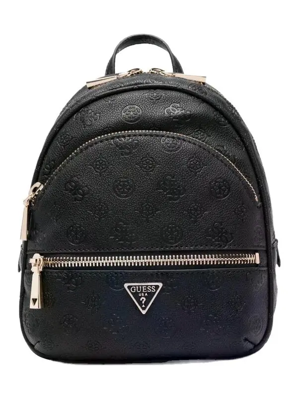 Guess Debossed Logo Zip Backpack - Black