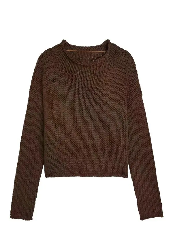 Free People Knitted Crew-neck Jumper - Brown