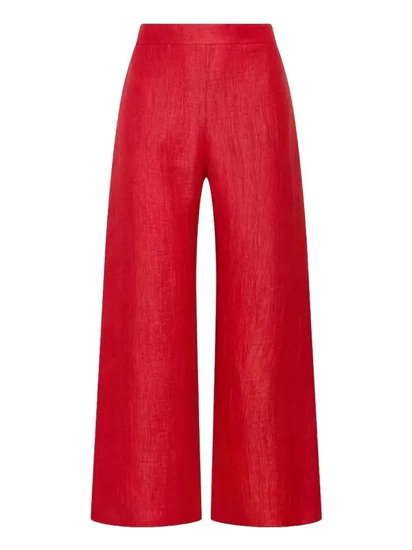 Malìparmi Jacquard Linen Trousers - Red