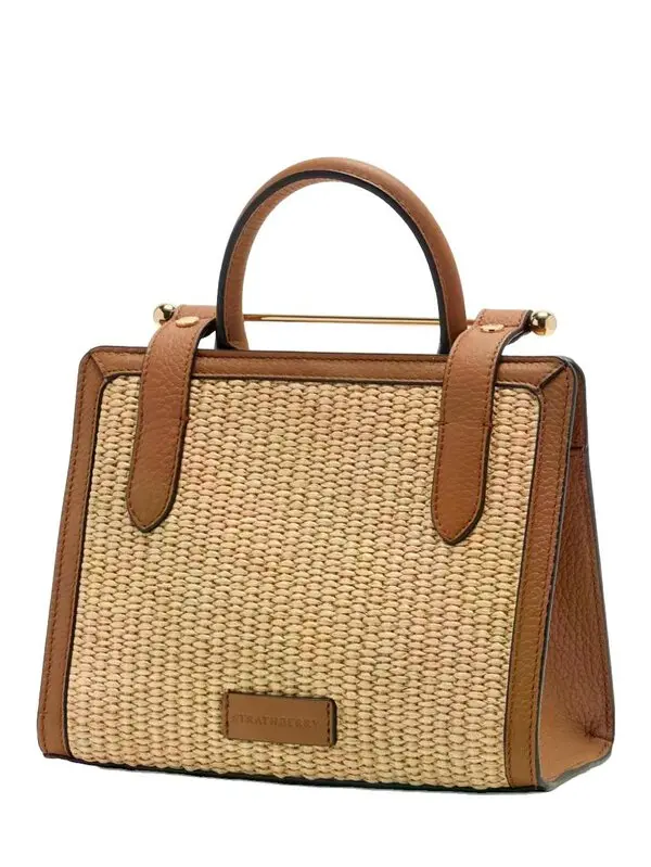 Strathberry Woven Detail Top Handle Satchel - Neutrals