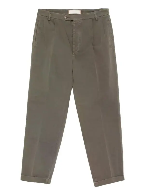 BONHEUR Pleated Cuffed Trousers - Green
