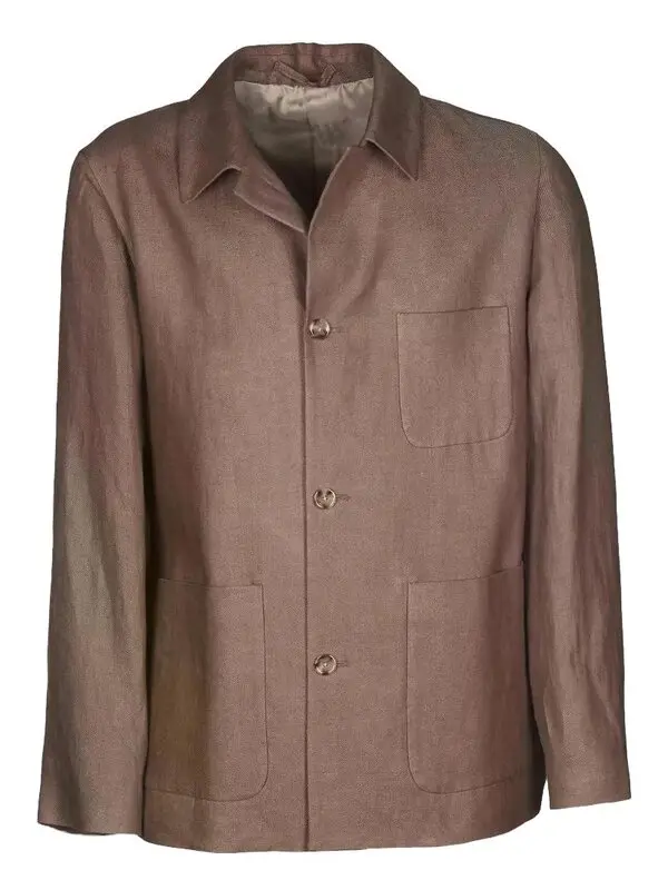 LARDINI Buttoned Pocket Jacket - Brown