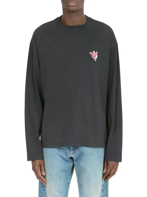 MAISON MARGIELA Floral-print Long-sleeve T-shirt - Grey