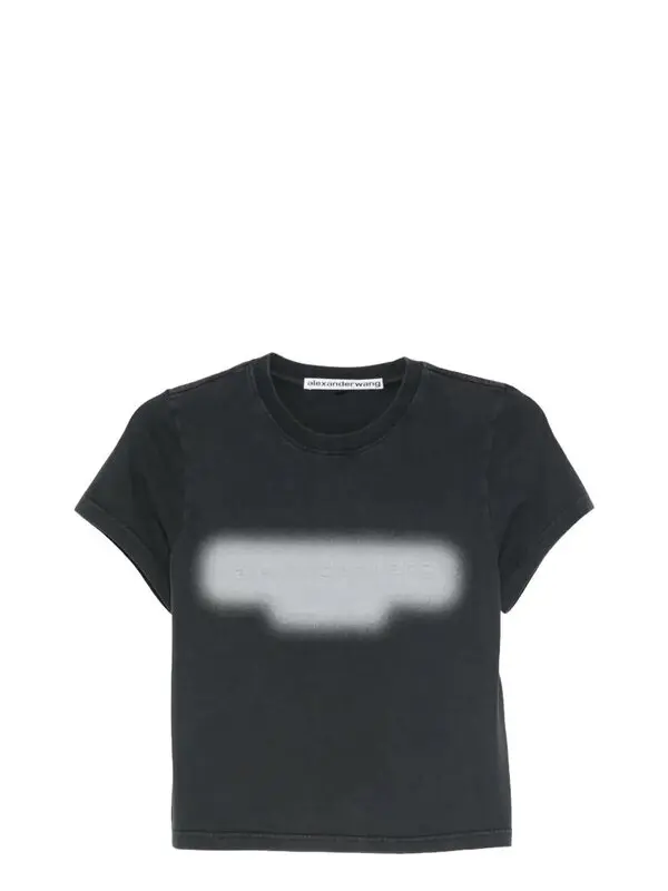 Alexander Wang Embossed Graphic Shrunken Tee - Black