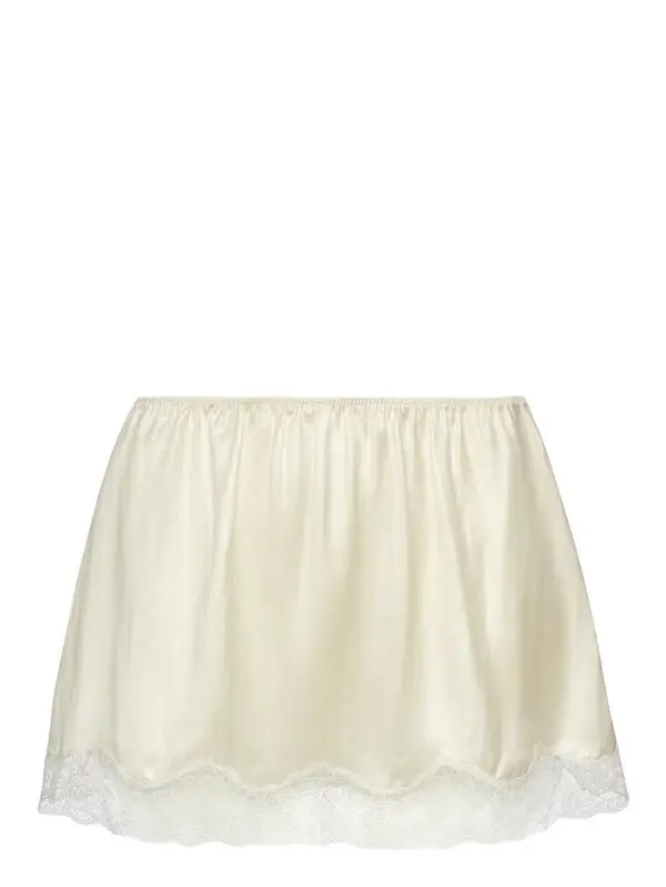 Magda Butrym Mini Skirt With Lace Trim - Cream