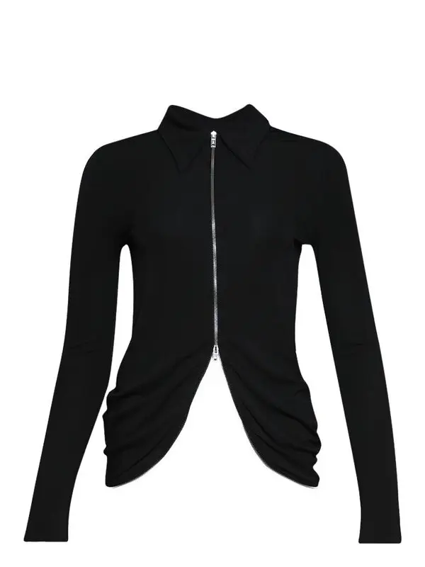 Alexander Wang Drape Back Shirt With Continuous Zipper - Black