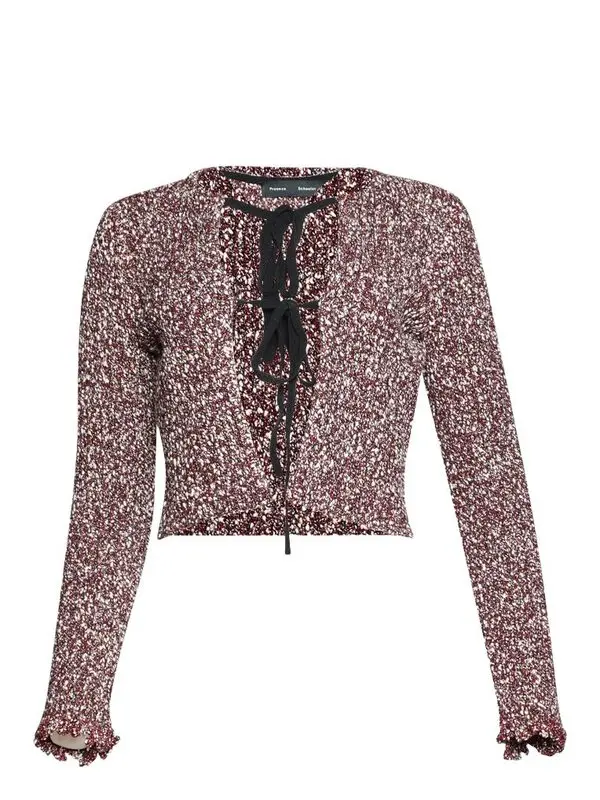Proenza Schouler Colette Top In Popcorn Slub Wine Multi - Red