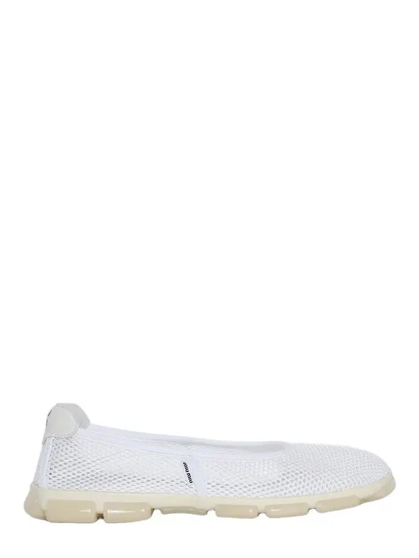 Miu Miu Mesh Ballet Flats - White