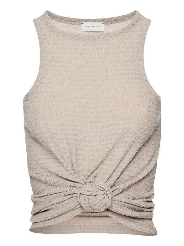 Magda Butrym Knotted Detail Sleeveless Top - Grey