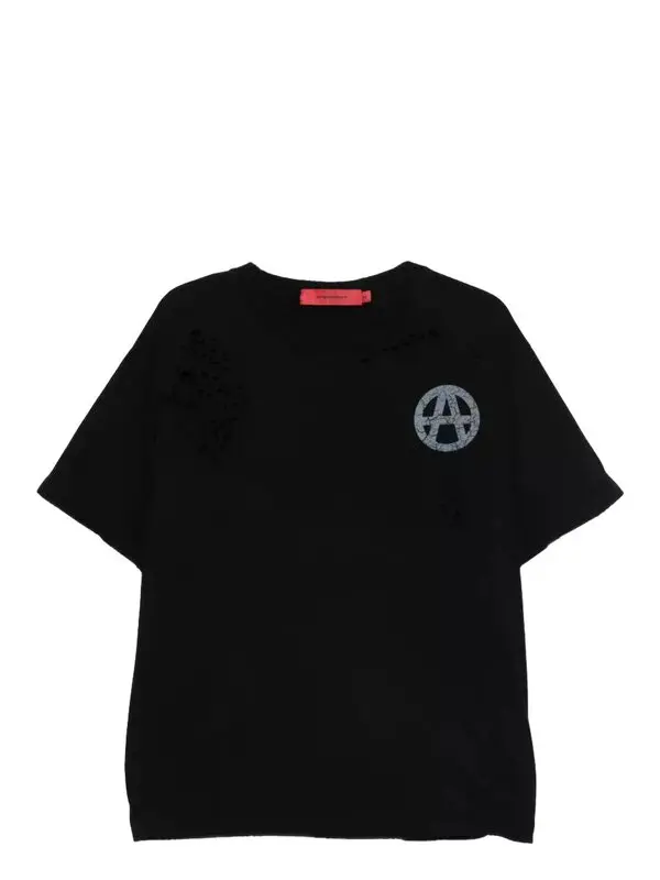 ACUPUNCTURE 1993 Anarchy Distressed T-shirt - Black