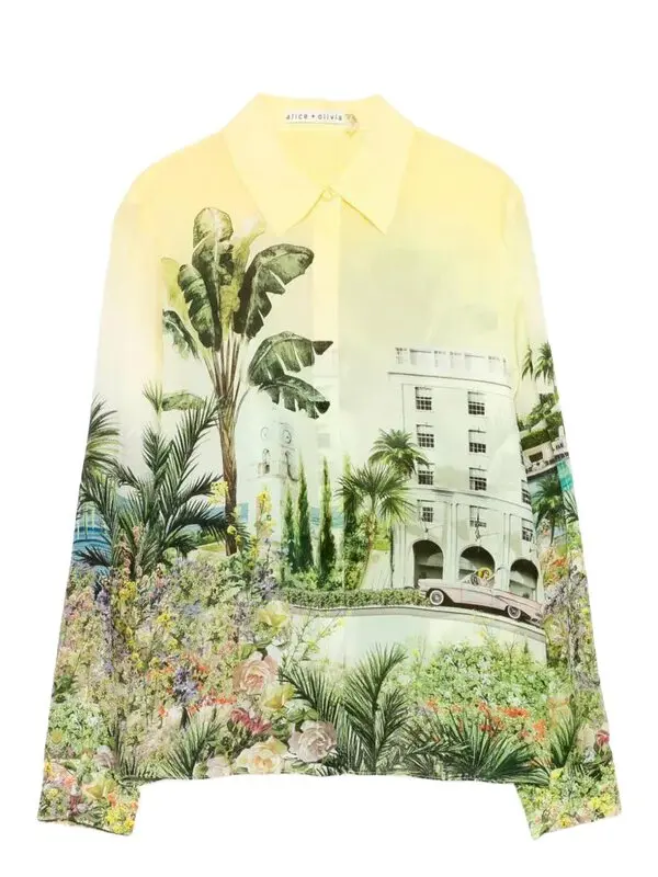 Alice + Olivia Printed Shirt - Yellow