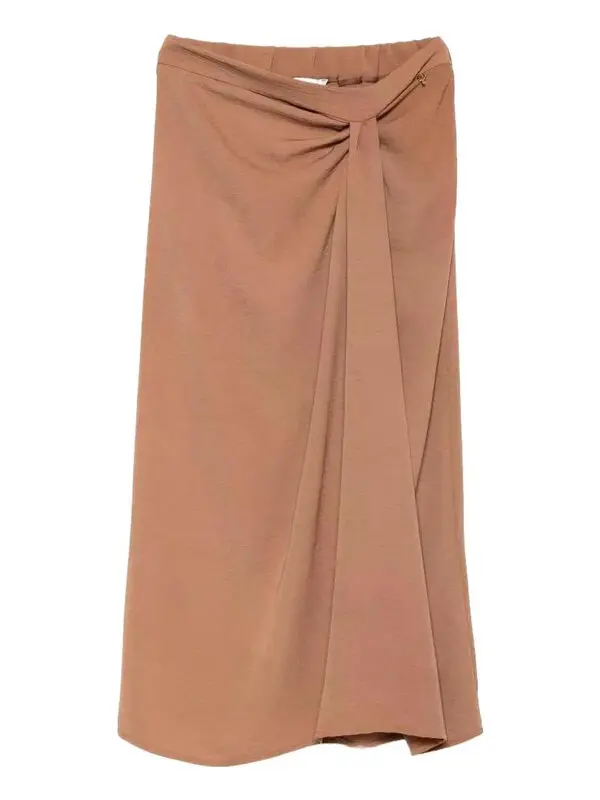 PHILIA LOFT Knot Midi Skirt - Brown