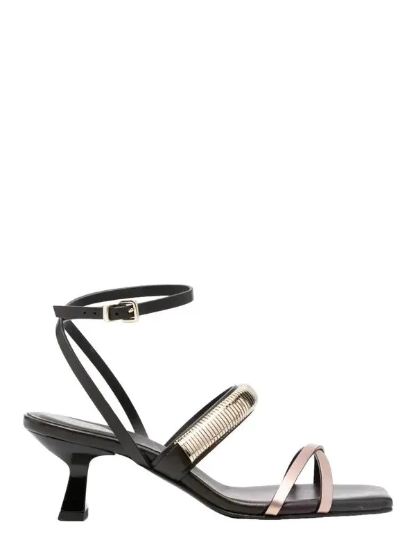DONNARÌ Metallic-strap Sandals - Black