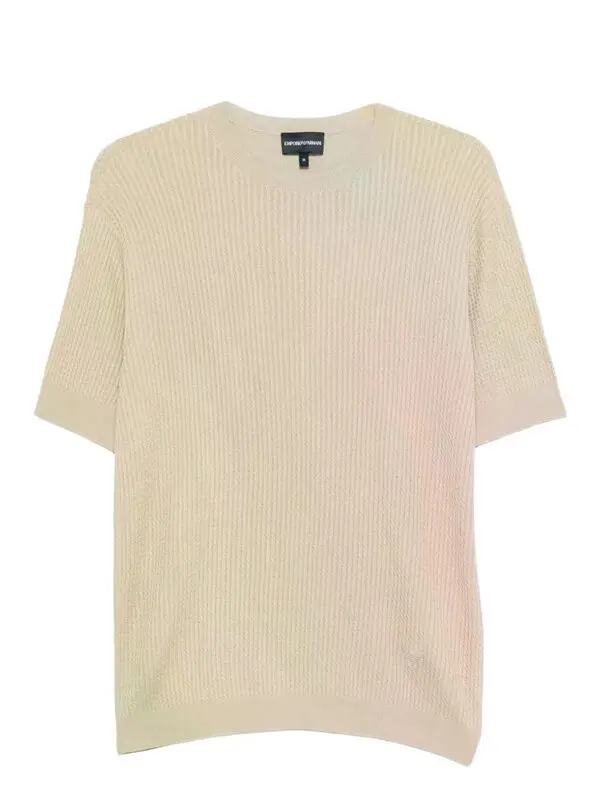 Emporio Armani Knitted Short-sleeve Sweater - Neutrals