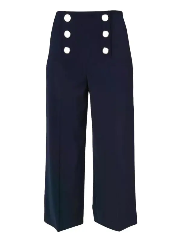 Moschino Button Detailed Wide Leg Trousers - Blue