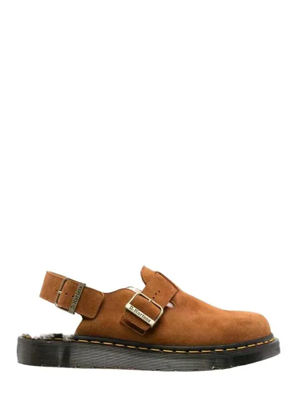 Dr. Martens Shearling Buckle Mules - Brown