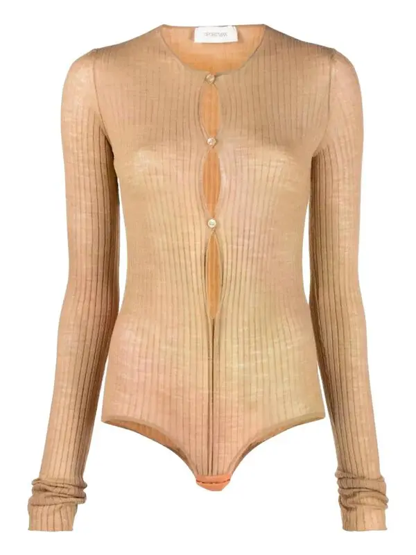Sportmax Buttoned Bodysuit - Neutrals