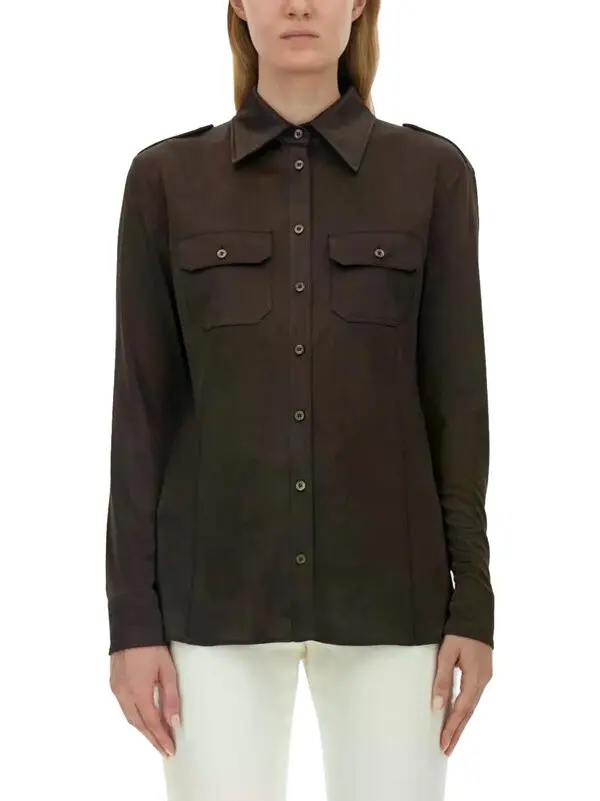 TOM FORD Patch-pocket Button-down Shirt - Brown