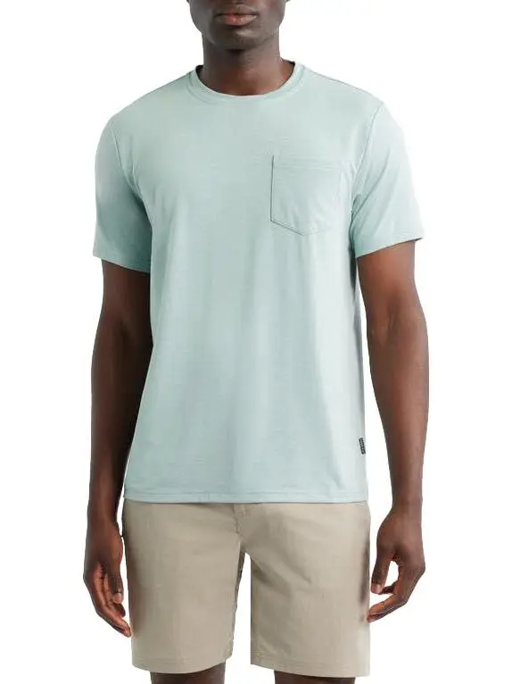 FREE FLY Flex Performance Pocket T-shirt - Heather Ocean Mist