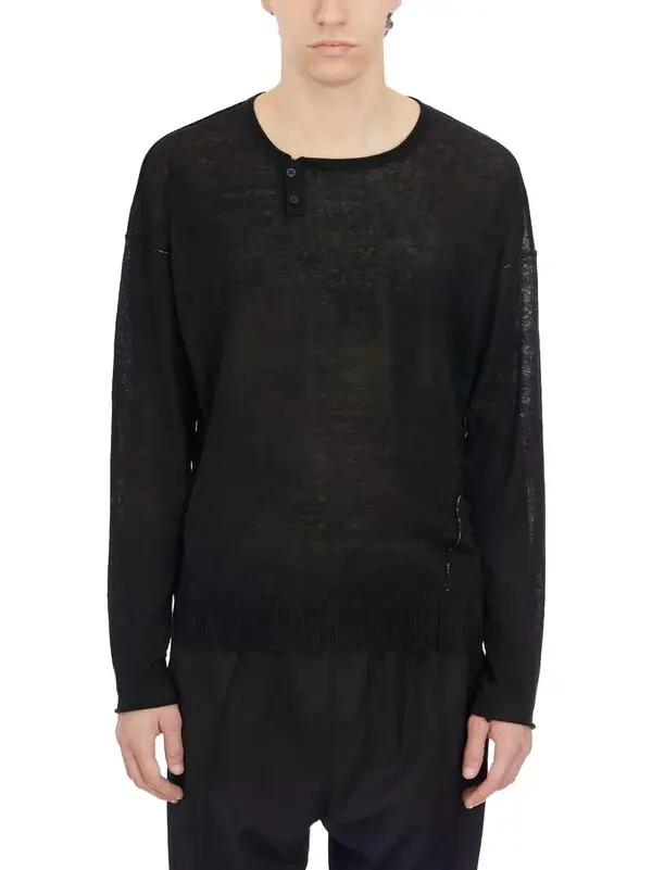 Isabel Benenato Buttoned Sweater - Black