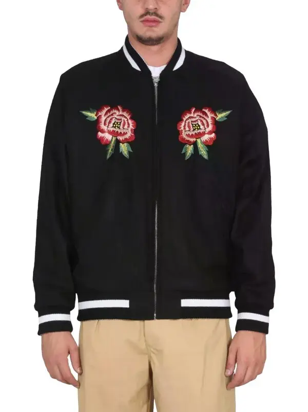 Kenzo Embroidered Bomber Jacket - Black