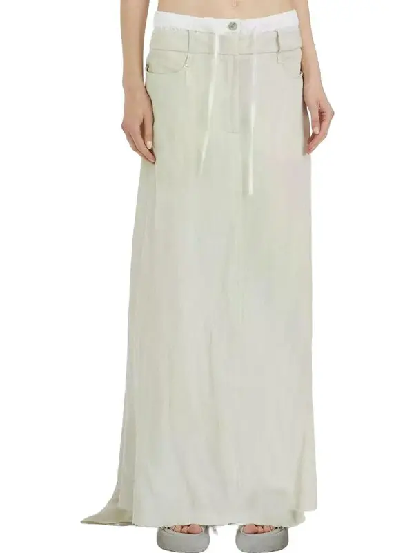 Masnada Maxi Drawstring Skirt - Neutrals