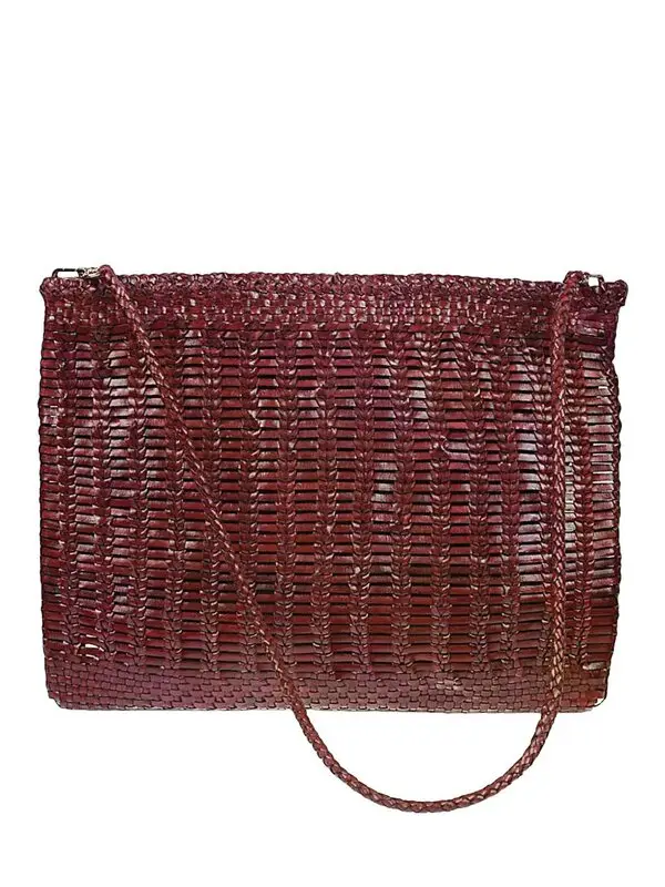 VIPERA Woven-leather Shoulder Bag - Red