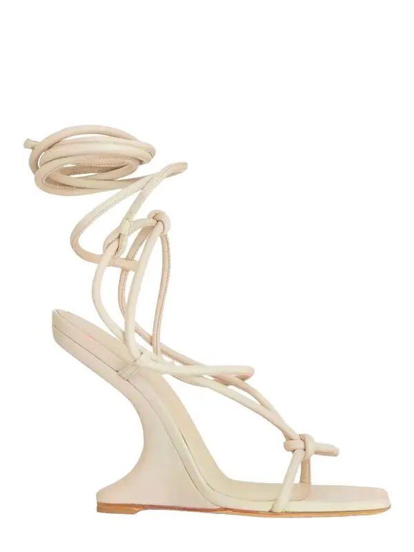 Rick Owens Cantilever Knot-detail Leather Sandals - Neutrals