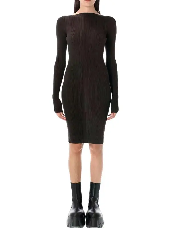 Rick Owens Long-sleeve Open-back Dress - Brown
